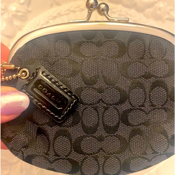 Coach | Bags | Coach Blackgrey Coin Purse With Clasp | Poshmark